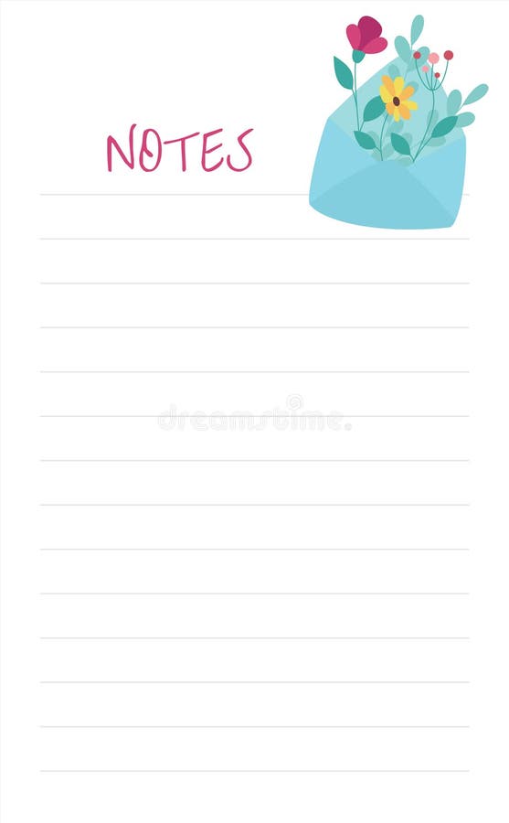 White List Notes with Cute Bright Design Elements Stock Vector ...