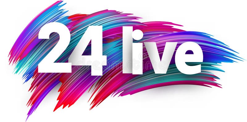 24 Live White Sign on Black Background Stock Vector - Illustration of ...