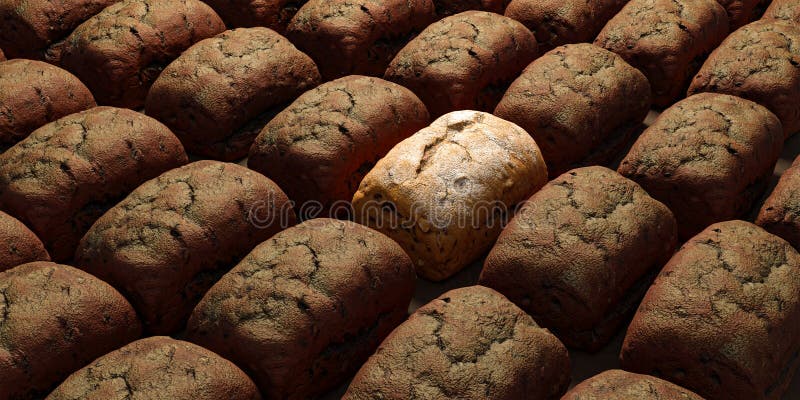 White Loaf of Bread. Unique Ideas, 3d Rendering Stock Illustration ...