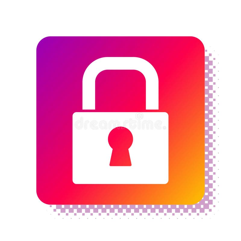 White Lock Icon Isolated on White Background. Padlock Sign. Security ...