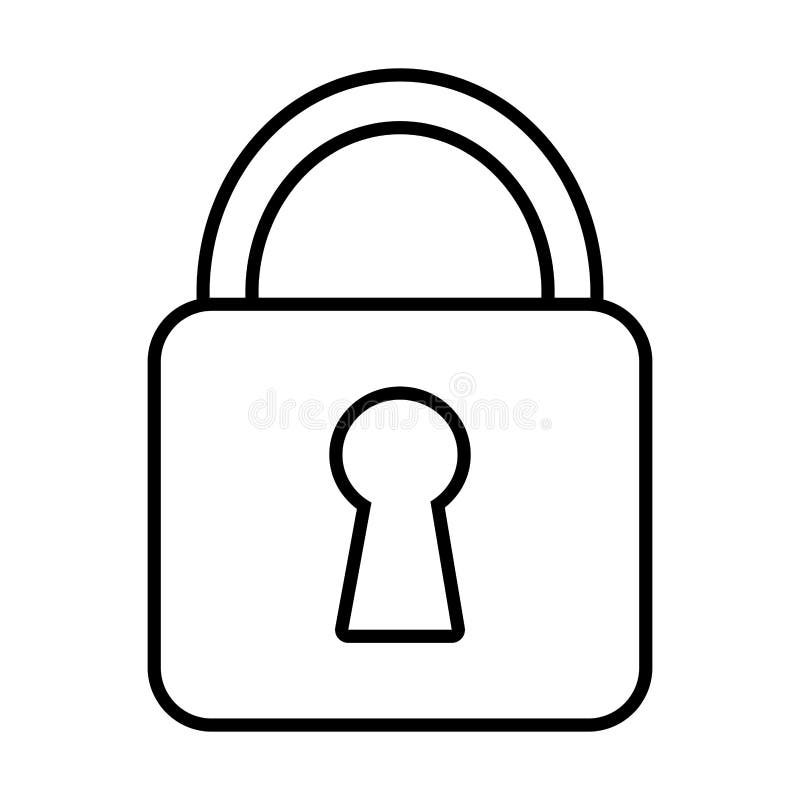 White Lock Icon with Key Space, Graphic Stock Illustration ...