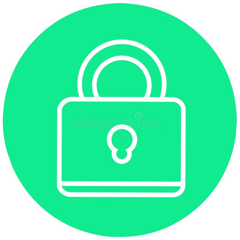 White Lock Icon on Security Button Safety Sign Stock Vector ...
