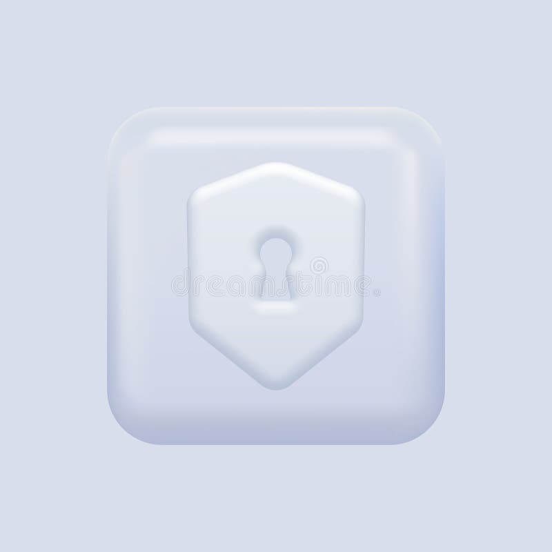 White Lock Icon. Security Isolated Design Element Stock Vector ...