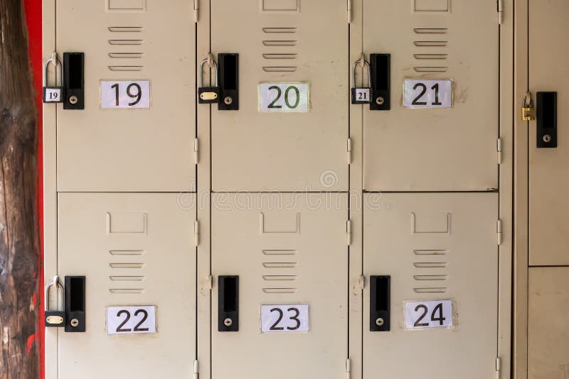 White Lockers for Safe Storage There are Numbers Attached for ...