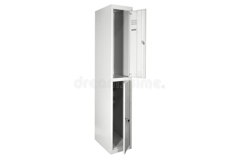 White Lockers with Silver Numbers in Bright Interior. Change Room Metal ...