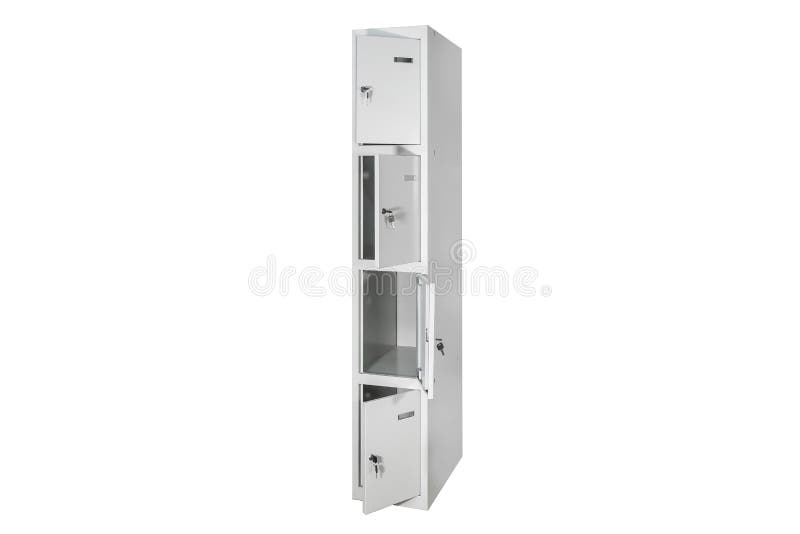 White Lockers with Silver Numbers in Bright Interior. Change Room Metal ...