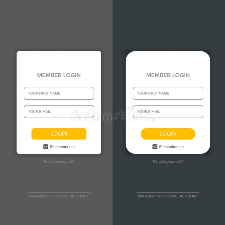 Flat White Login Form Stock Illustrations – 2,947 Flat White Login Form ...