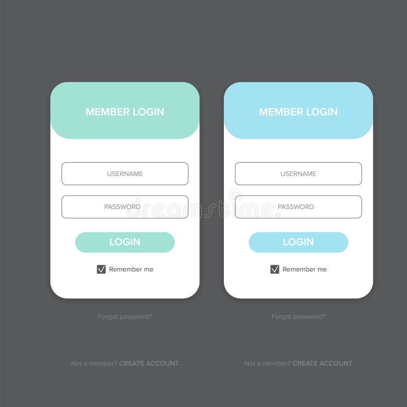 White Login Form Web Page Design Template or Mock Up. Mobile Website Ui ...