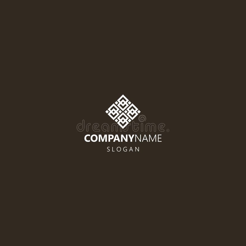 Simple Line Art Vector Geometric Iconic Logo of a Rectangular Pattern ...