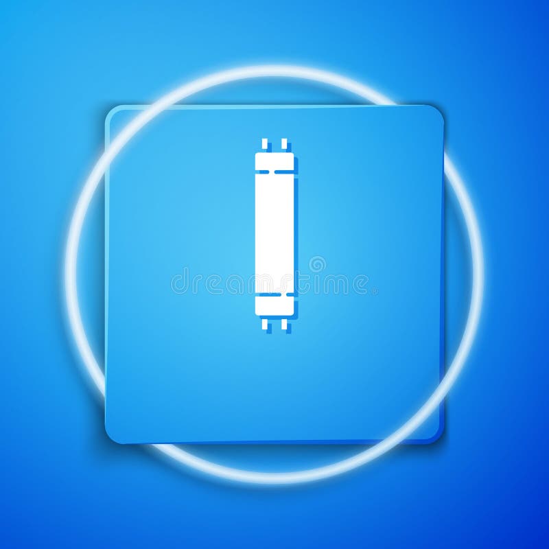 White Long Luminescence Fluorescent Energy Saving Lamp Icon Isolated on ...