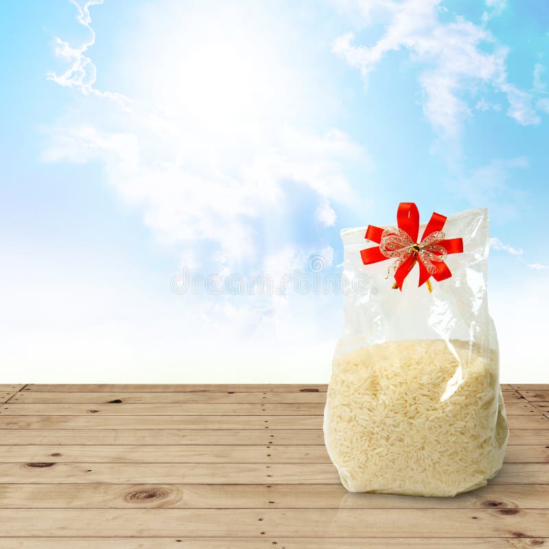 White Long Rice in Package Plastic Bag Stock Image - Image of asian ...