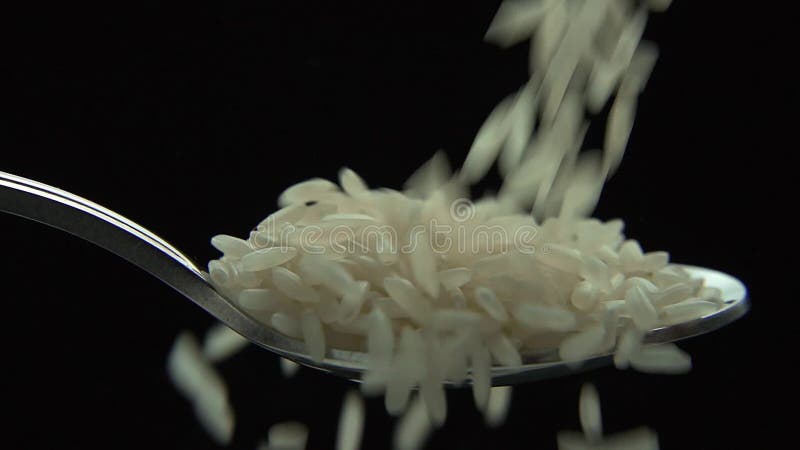White Rise, Falling Down into a Spoon Slow Motion Stock Video - Video ...