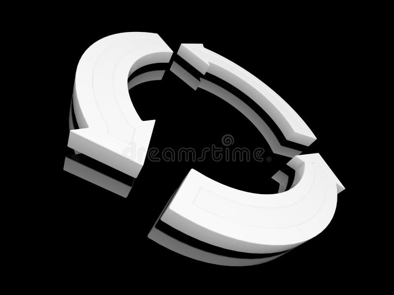 White loop recycle symbol stock illustration. Illustration of relief ...