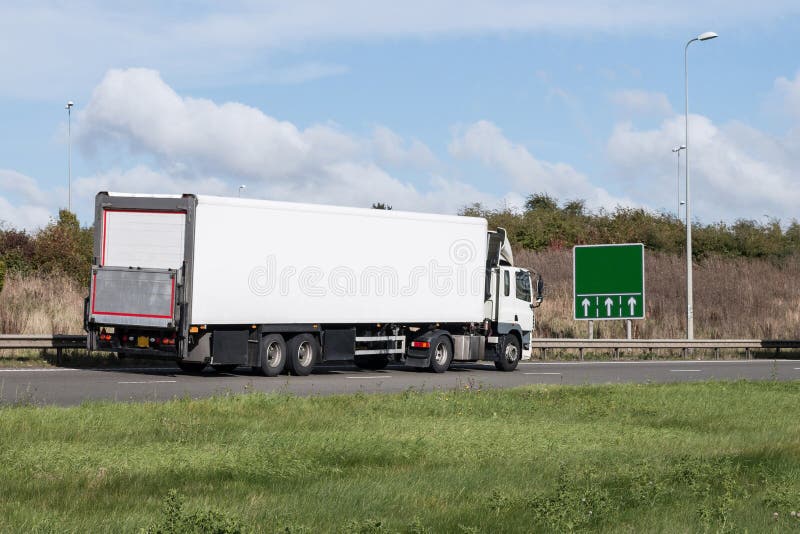 White lorry stock photo. Image of fast, road, winter - 36465174