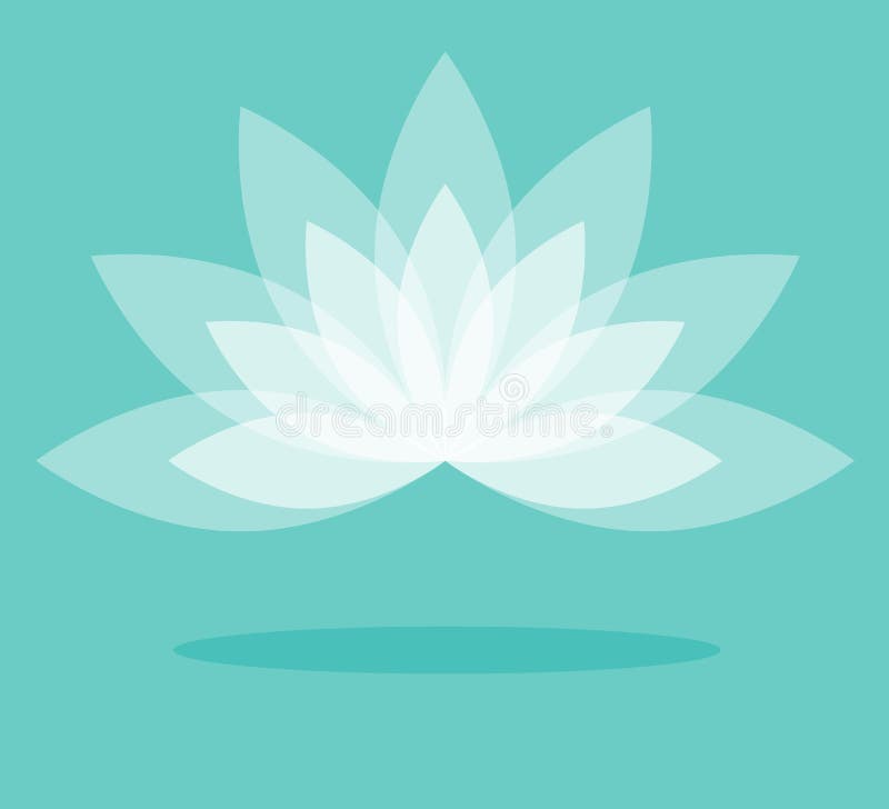 White Lotus Flower Vector on Color Light Background Stock Vector ...