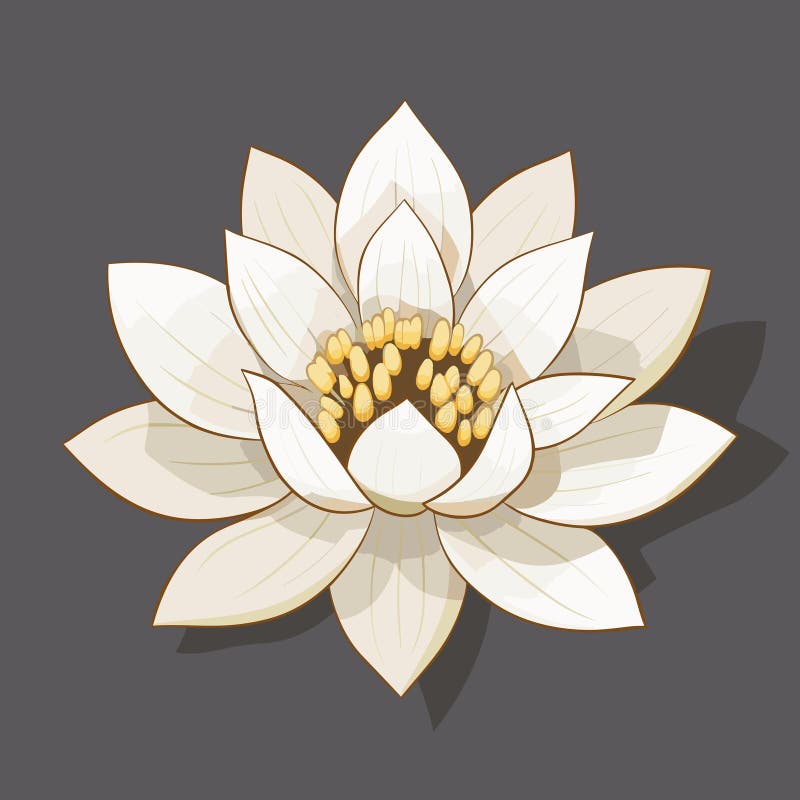 WHITE LOTUS Vector Flat Minimalistic Isolated Illustration Stock Vector ...