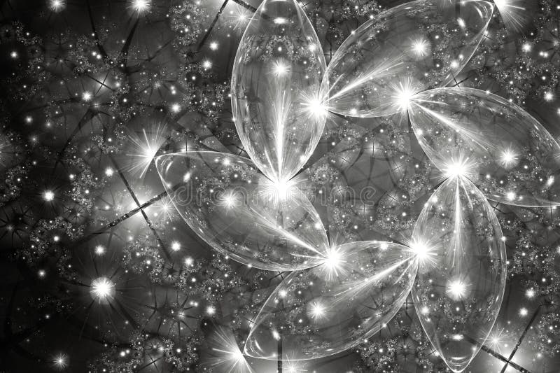 White Luminous Pattern of Curved Shapes and Strokes on a Black ...