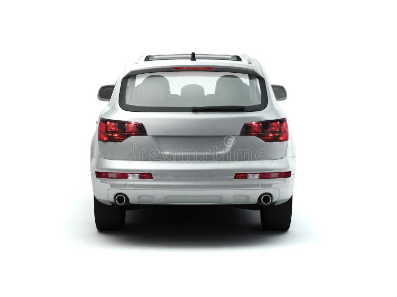 White luxory SUV back view stock illustration. Illustration of black ...