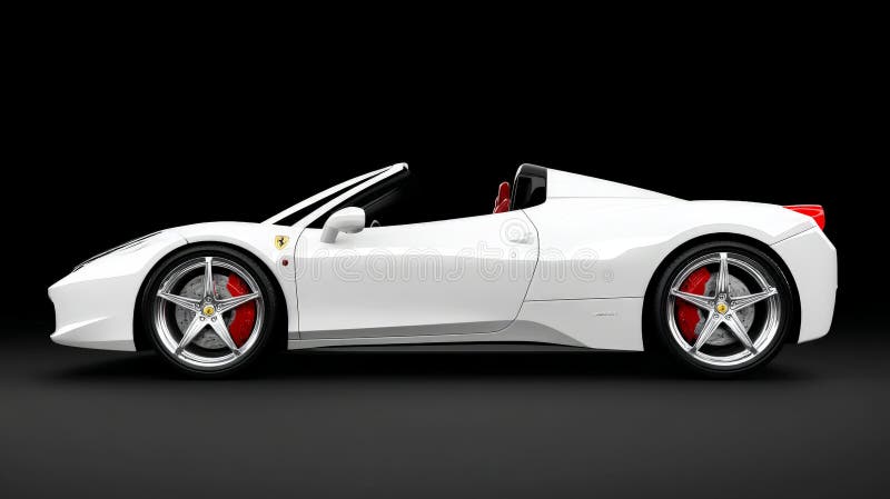 White Luxury Convertible Sports Car Side Profile Stock Illustration ...