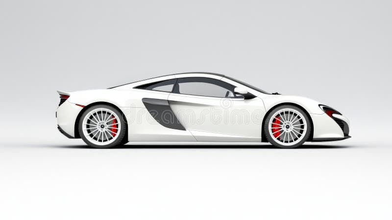 White Luxury Sports Car Side Profile Studio Shot Stock Illustration ...