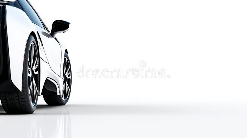 White Luxury Sports Car Side View Studio Shot Stock Illustration ...