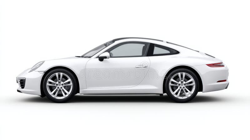 White Luxury Sports Coupe Side Profile Stock Illustration ...