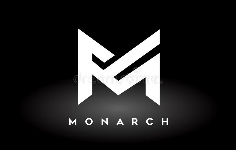 White M Letter Logo Design on Black Background. Monogram Lines M Logo ...