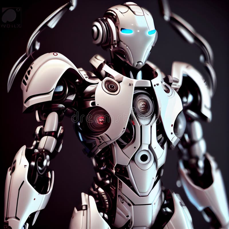 White Machine: a Humanoid Robot Companion. AI Generated Stock Image ...