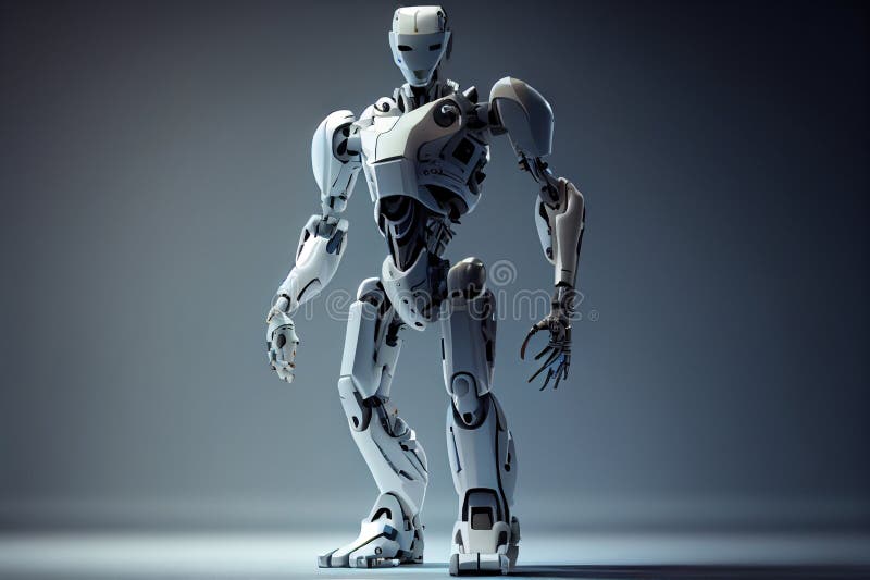 The White Machine: a Humanoid Robot Companion. AI Generated Stock ...