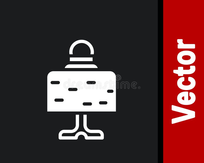 White Magic Ball on Table Icon Isolated on Black Background. Crystal ...