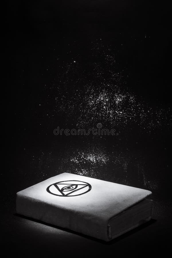 White Magic Book Jn Black Background Stock Image - Image of occultism ...