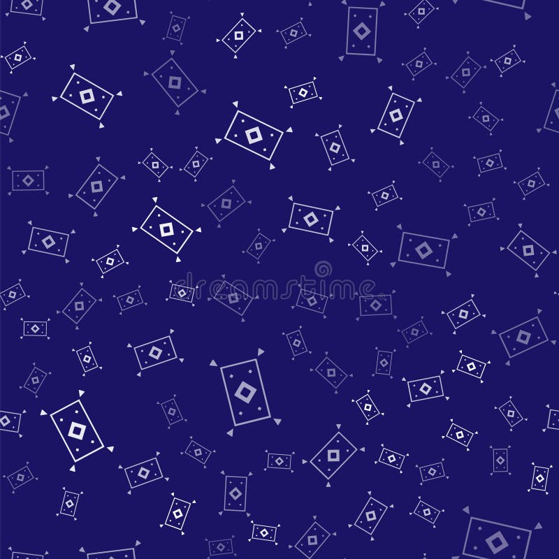 White Magic Carpet Icon Isolated Seamless Pattern on Blue Background ...