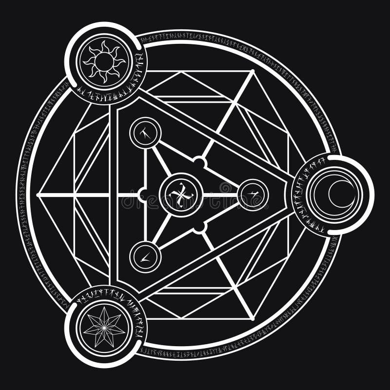 White Magic Incantation Circle Stock Vector - Illustration of fantasy ...