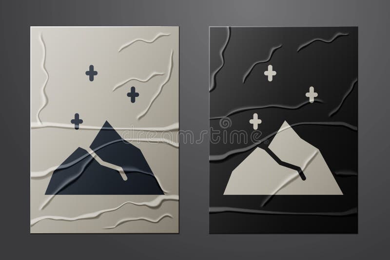 White Magic Powder Icon Isolated on Crumpled Paper Background. Paper ...