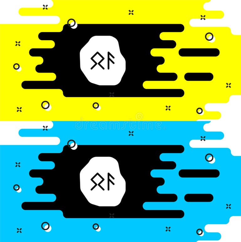 White Magic Runes Icon Isolated on Black Background. Vector Stock ...