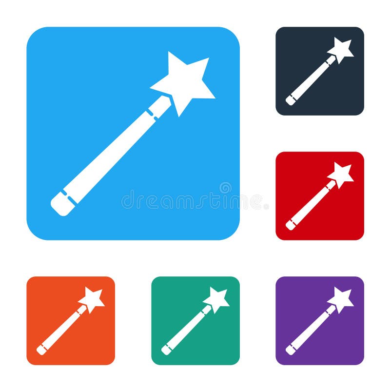 White Magic Wand Icon Isolated on White Background. Star Shape Magic ...