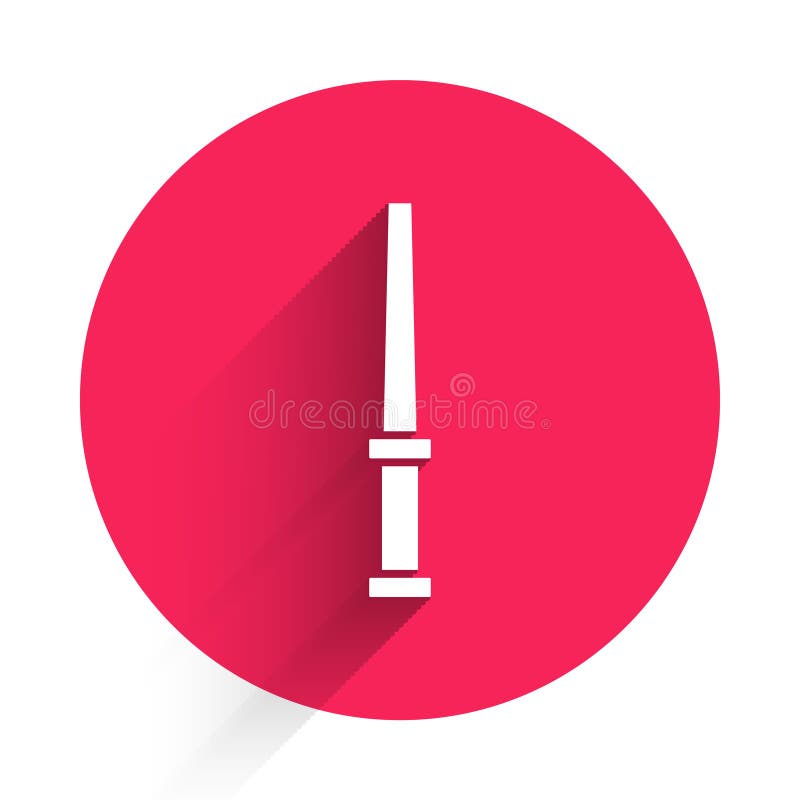 White Magic Wand Icon Isolated with Long Shadow. Star Shape Magic ...