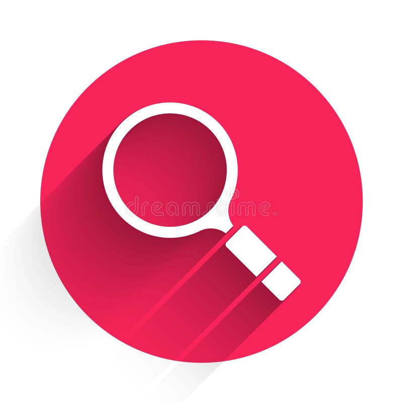 White Magnifying Glass with Search Icon Isolated with Long Shadow ...