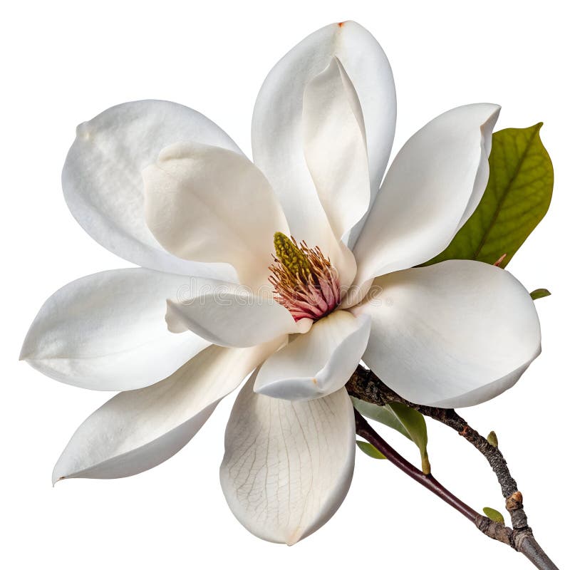 White Magnolia Flower Isolated on Transparent Background Stock ...