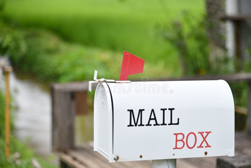 White Mail Box in Front of a House Stock Image - Image of address ...