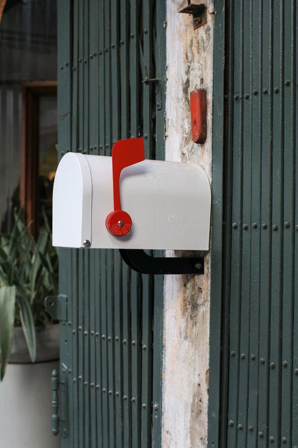 White Mail Box in Front of a House. Mail Delivery Stock Photo - Image ...