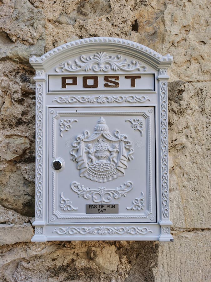White Mail Box. Old Post Box. Stock Photo - Image of letter, wood ...
