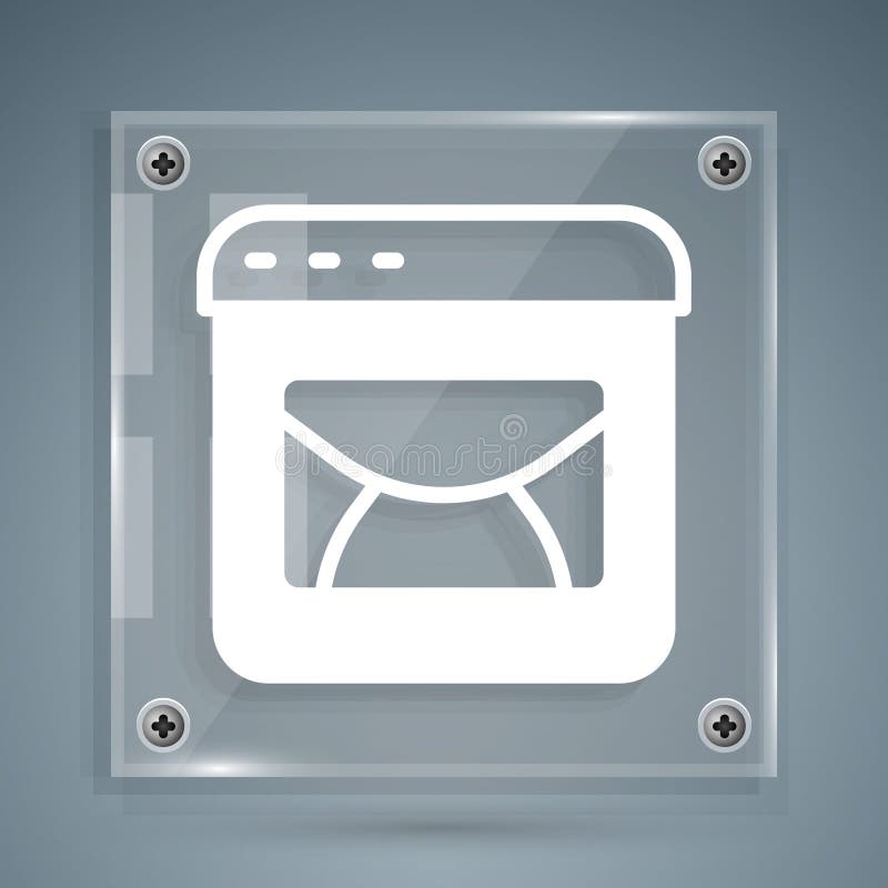 White Mail and E-mail Icon Isolated on Grey Background. Envelope Symbol ...