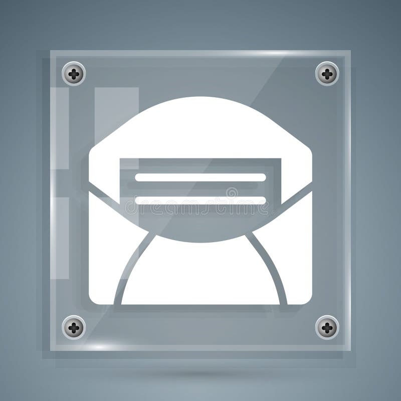 White Mail and E-mail Icon Isolated on Grey Background. Envelope Symbol ...