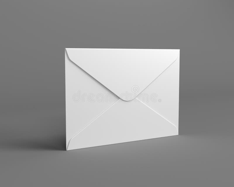White Mail Envelope On The White Background Stock Illustration ...