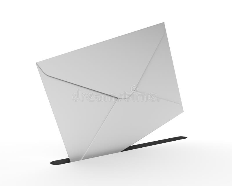 White Mail Envelope On The White Background Stock Illustration ...
