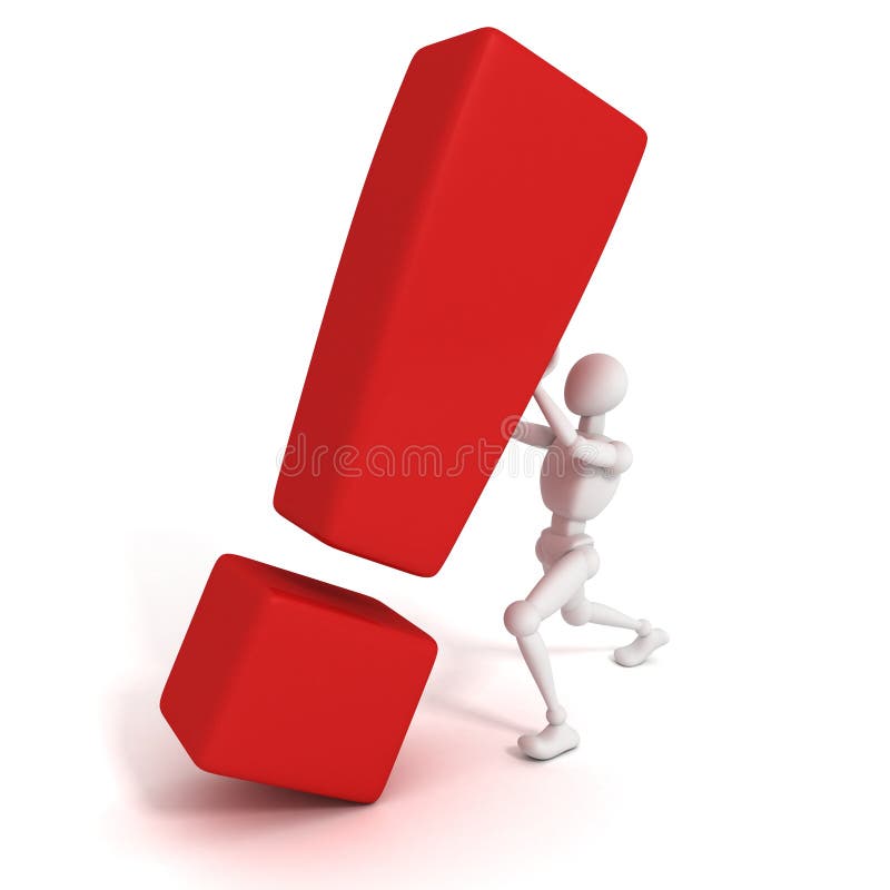 White Man Establishes an Red Exclamation Mark Stock Illustration ...