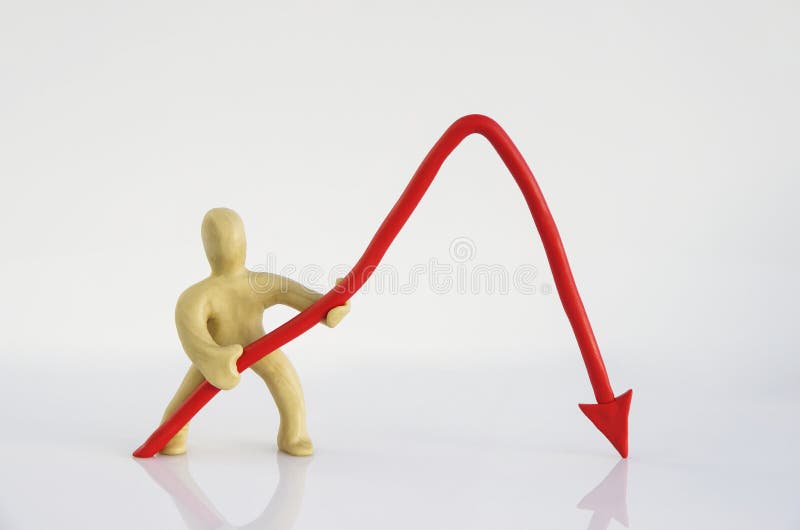 White Man Holding a Red Negative Graph Stock Photo - Image of chart ...
