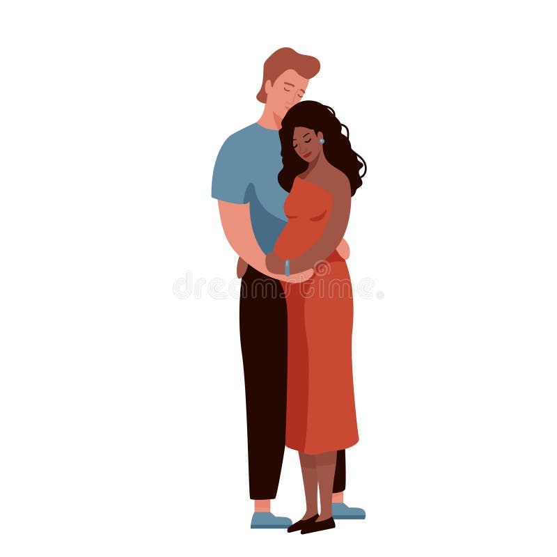 African American Pregnant Woman Husband Stock Illustrations 104