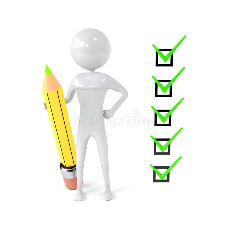 3d White Man Checkmark Stock Illustrations – 210 3d White Man Checkmark ...
